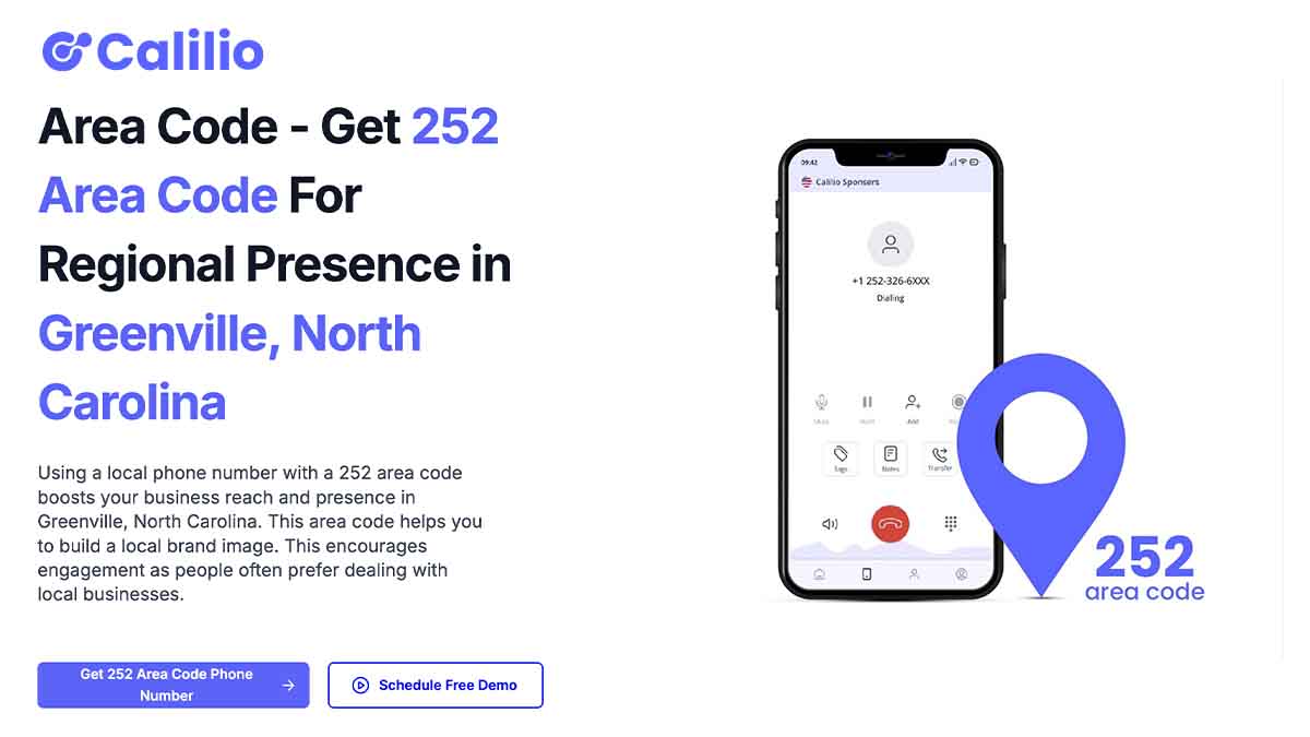 252 Area Code - Get a Local Greenville Phone Number | Calilio
