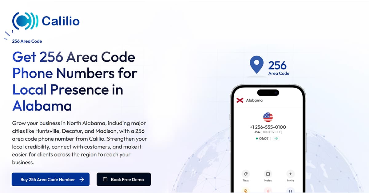 256 Area Code - Get Local Huntsville, Alabama Phone Number | Calilio