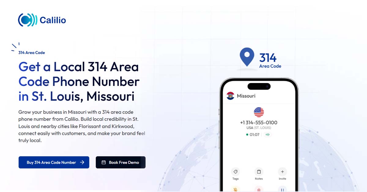 314 Area Code - Get Local St. Louis, MO Phone Numbers | Calilio