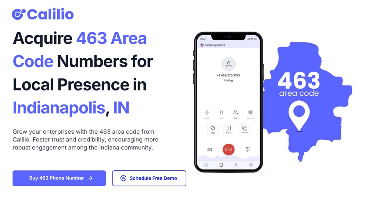 463 Area Code - Build a Local Presence in Indianapolis, IN