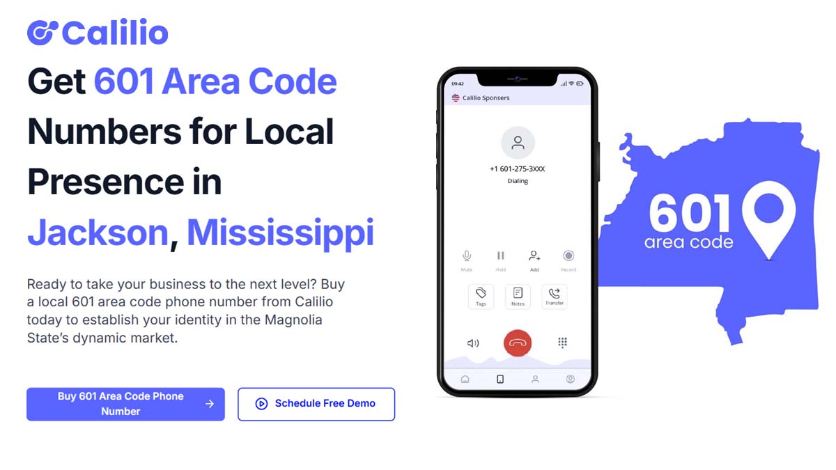 601 Area Code - Get a Local Jackson, MS Phone Number