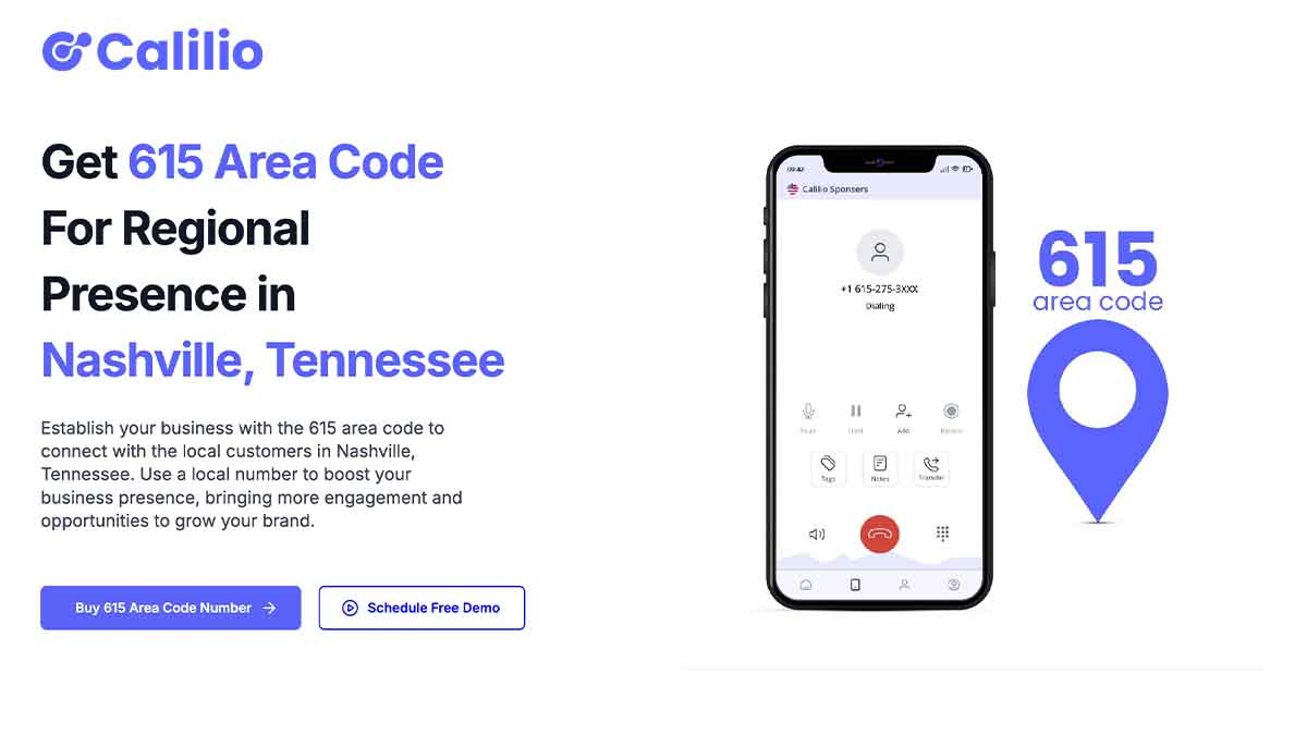 615 Area Code - Get a Local Nashville Phone Number