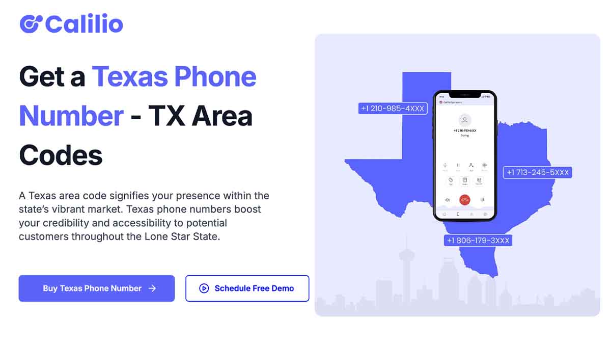 Get Texas Phone Numbers - Local TX Area Codes | Calilio