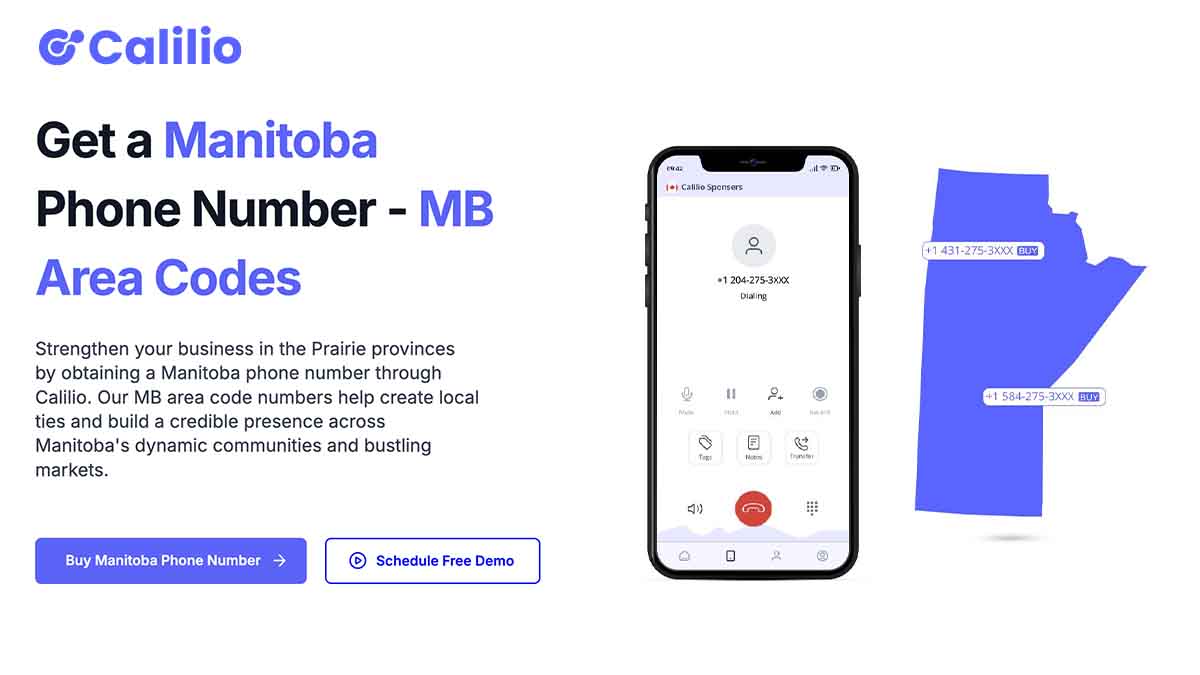 Get Manitoba Phone Number - Local MB Area Codes | Calilio